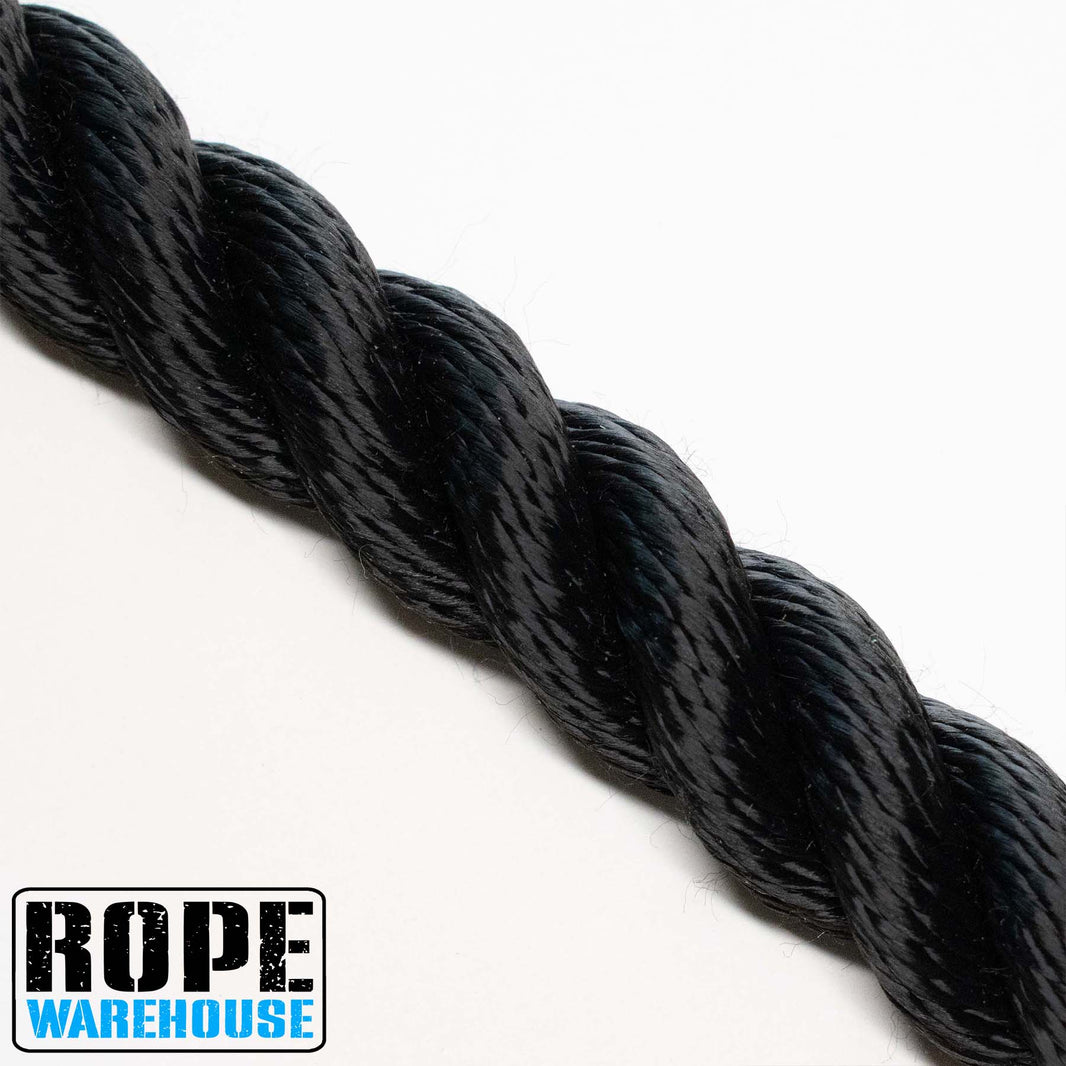 BLACK POLYESTER 3 STRAND ROPE – ROPE WAREHOUSE